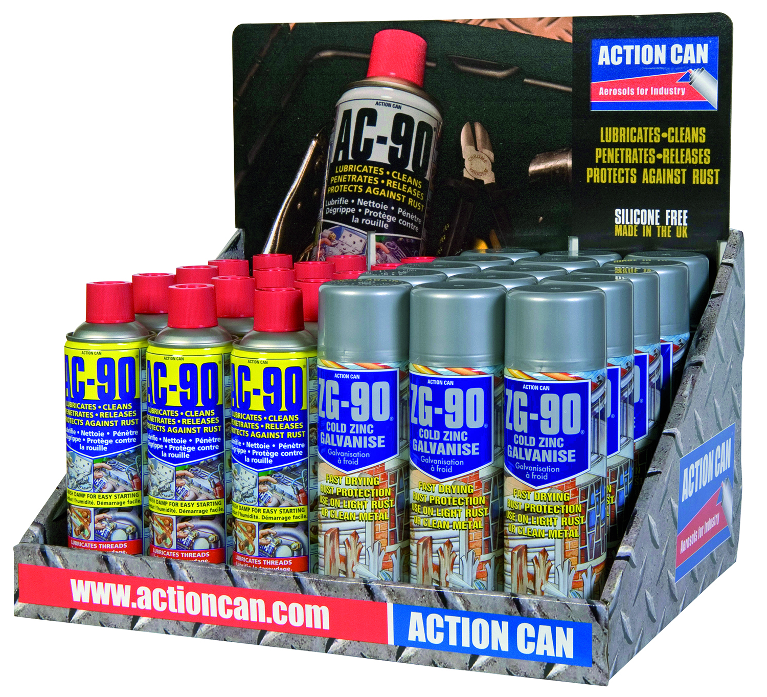 Used with any combination of aerosol products Holds 30 aerosols Dimensions: