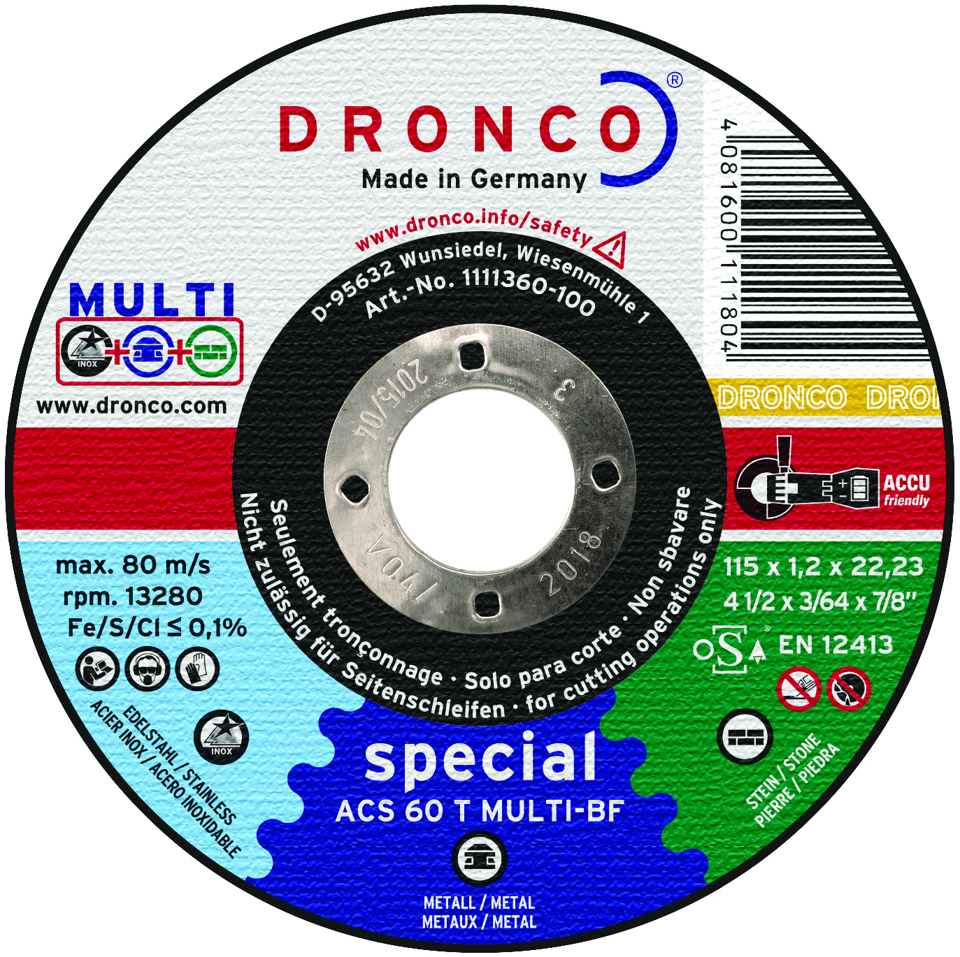 Dronco Metal & Stone Cutting Discs
