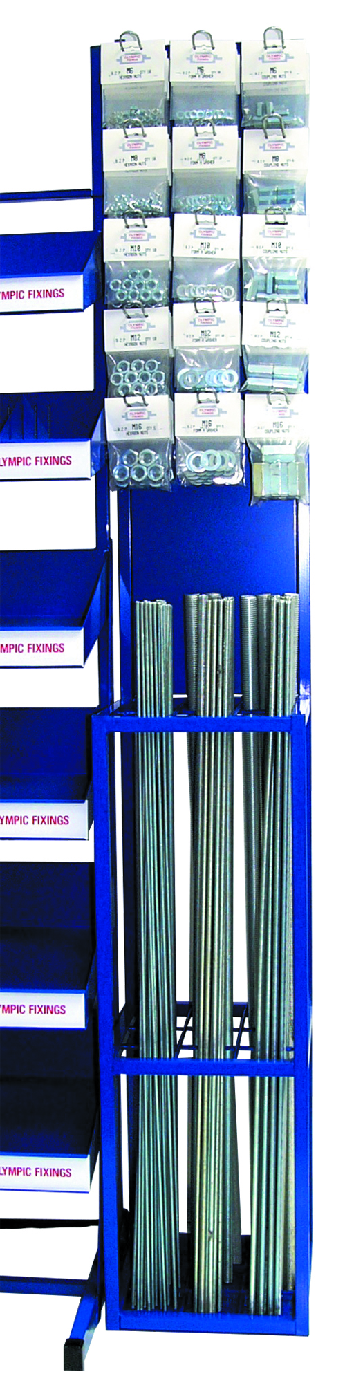 Free standing displays 9 compartments for threaded rod Supplied with ...