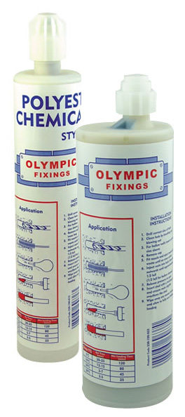 A rapid curing, two part, styrene free polyester resin chemical ...